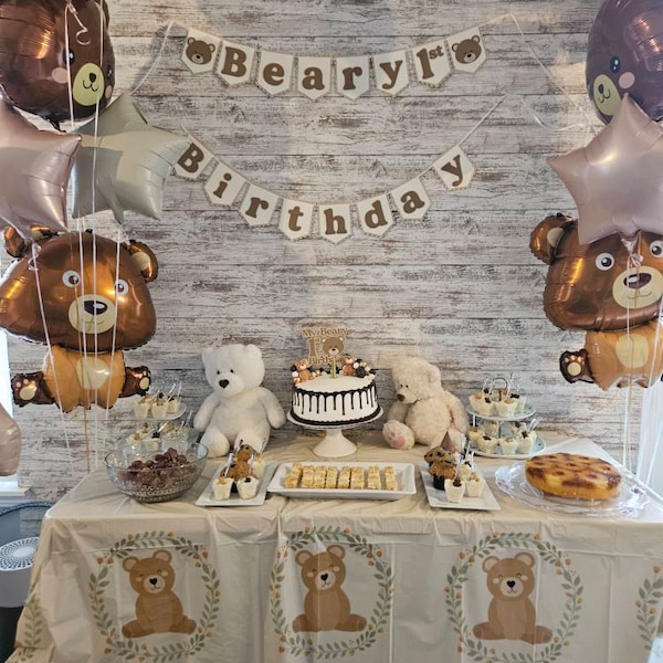 Gummy Bear Happy Birthday Banner Bear Banner Beary First Birthday Party ...