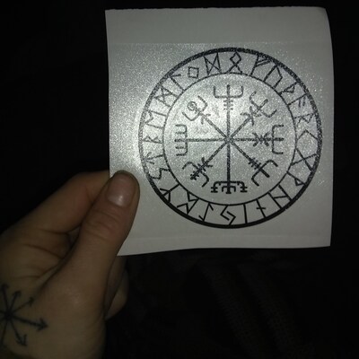 Viking Protection Runes Vegvisir Compass Talisman Black Vinyl Decal - Etsy