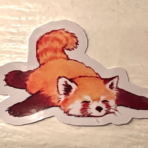 Red Panda Sticker Laying Down! for Laptop, Phone, iPad Case, Keyboard ...