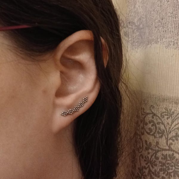 Ear Pin Earrings Surgical Steel, Ear Climber Earrings, Ear Crawler ...