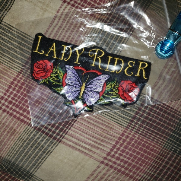 Embroidered Lady Rider Iron on Patch, Biker Patch, Motorcycle Patch ...