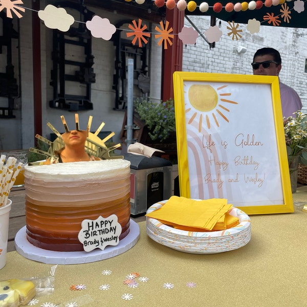 Sun Cake Topper - Etsy