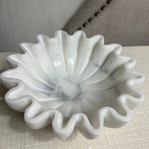 Ruffle Bowl Handcrafted Marble Bowl Decorative Marble Bowl - Etsy