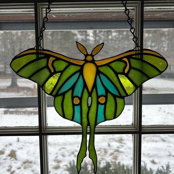Luna Moth Stained Glass Pattern PDF, PNG Digital File - Etsy