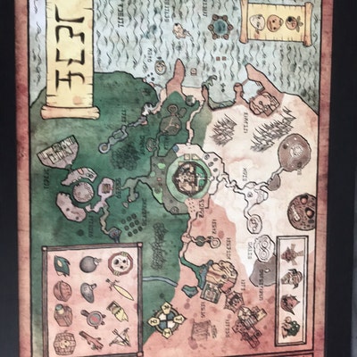 Map of Termina From Legend of Zelda, Majoras Mask English or Hylian ...