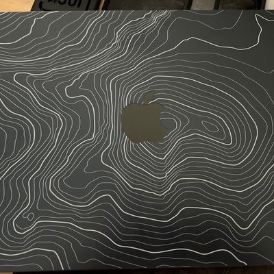 Geographic Contour Map MacBook Transparent Skin Abstract Topography ...