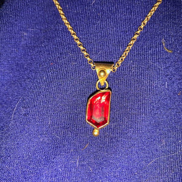 Ruby Silver Pendant | Red Stone Pendant | 24k Gold Over Pendant ...