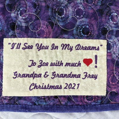 Custom Embroidered Graduation Quilt Label With Stars and - Etsy