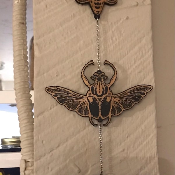 Insect Garland Wood Wall Hanging Decor | Hawkmoth | Luna Moth | Winged ...