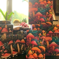 Boho Psychedelic Wrapping Paper Bold, Colourful Art Deco for Mum Garden ...