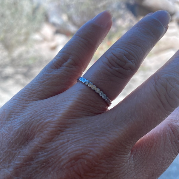 Thin Minimalist High Polished Simple Plain Silver Ring Band / Stackable ...