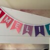 Pink and Purple Custom Name Bunting Personalised Nursery Banner ...
