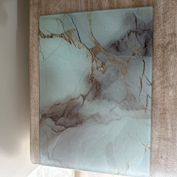 Beautiful Green Quartzite Marble-design Glass Cutting Board & Serving ...
