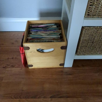 Wooden Record Box Handmade for 7 Inch Singles 45RPM 70 Vinyl's 22cm ...