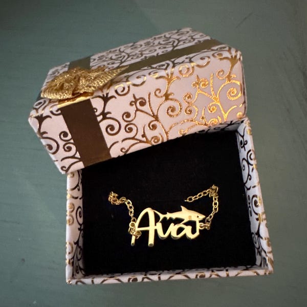 Carrie Script Name Necklace, Personalized Carrie Font Nameplate, 14K ...