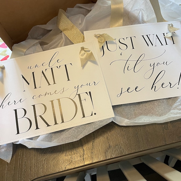 Set of 2 Personalized Wedding Signs for Flower Girl/ Ring Bearer 1122 ...