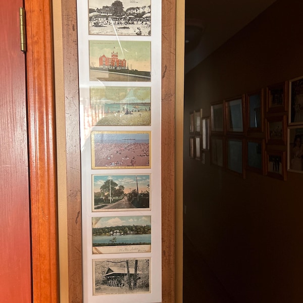 Bauhaus, Distressed Light Walnut Picture Frame, 8x30 Inch, Single White ...