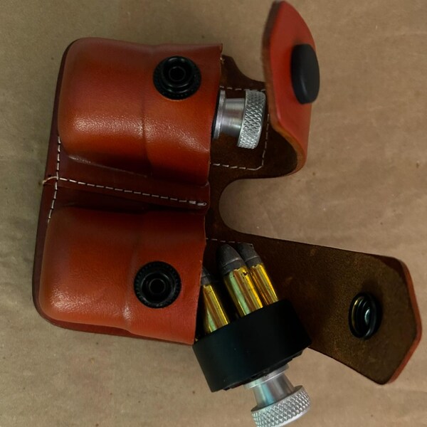 K0103 Leather Single and Double Speedloader Pouch With Belt Loop for ...
