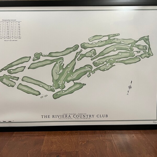 Koasati Golf Course Map Golf Map Poster Custom Golf Art Personalized ...