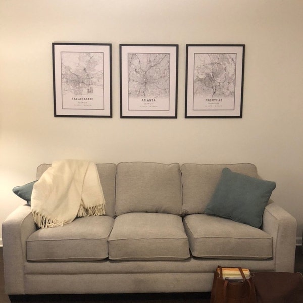 Nashville Map Print Poster Canvas | Tennessee Map Print Poster Canvas ...