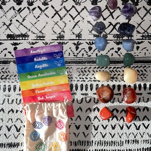 Chakra Tumble Stone Kit tumble Stone Set Crystal Healing Kit, Chakra ...