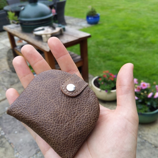 Navy Blue Leather Money Pouch, Change Pouch, Men's Leather Coin Purse ...