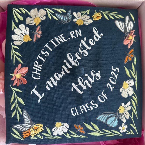 Embroidered Teachers Graduation Cap Topper | Graduation Cap Decoration ...