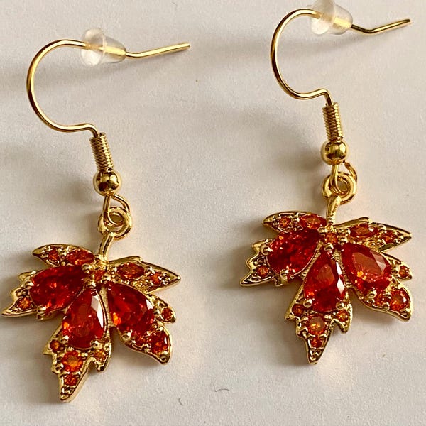 Scary Skull Earrings, Menacing Skeleton Head With Brilliant Red Rose in ...