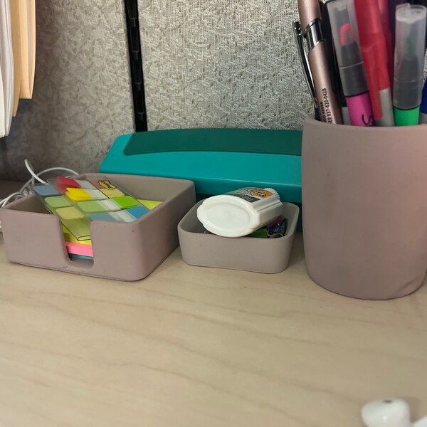 Desk Accessories Set Post-it Holder Pen Cup Desk Organizer Desk Set ...