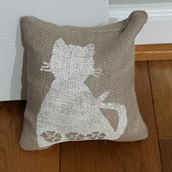 Ms. Kitty Cat - Burlap Feed Sack Doorstop - Cat Door Stop - Etsy