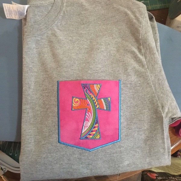 Applique Pocket Machine Embroidery Design - 10 Sizes - Instant Download ...