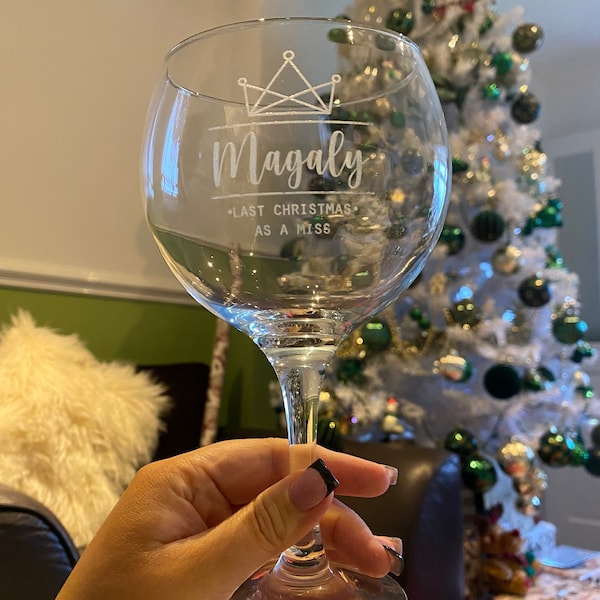 Personalised Gin Glass With Gift Box Engraved Custom Glassware ...