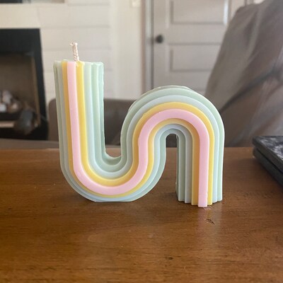 S Shaped Abstract Candle Aesthetic Candle Geometric Candle Neutral ...