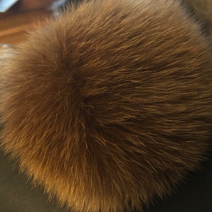 Black Fur Pom Pom, Arctic Fox Pom Pom Real Fur Pom-pom for Knitted Hat ...