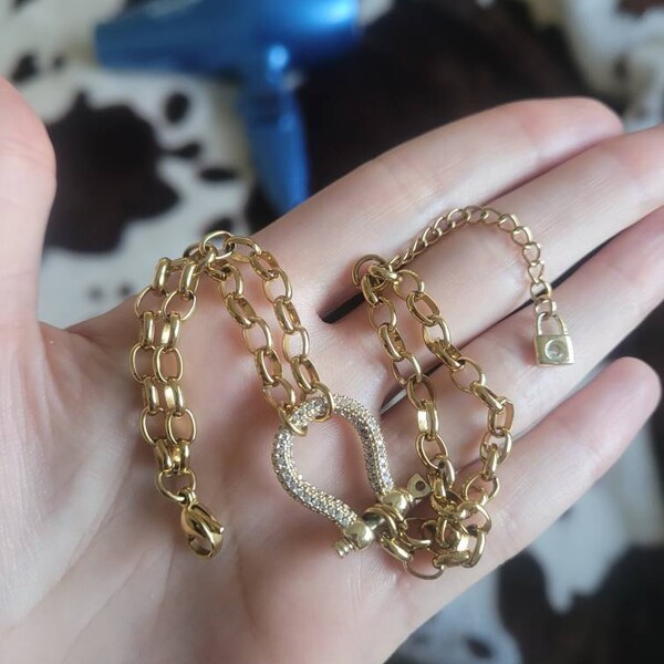 Gold Hand Chain, Dainty 18k Gold Plated Mixed Metal Hand Chain Ring, 2 ...