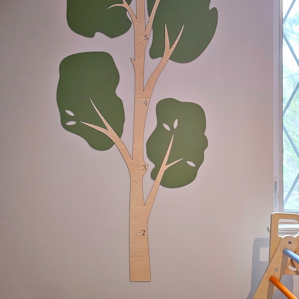 Tree Growth Chart for Kids, Wooden Height Chart for Children's ...