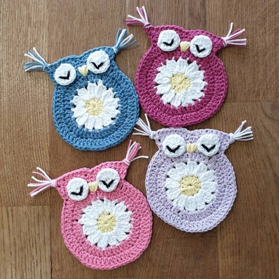 Crochet Cute Owl Coaster PATTERN INSTANT DOWNLOAD - Etsy