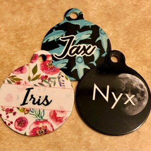 Cute Dog Tag for Girl Bone Double Sided Pet Tag Camo Pet ID | Etsy