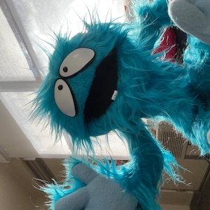 Sr. VINALIN the Peaceful Blue Monster Hand Puppet - Etsy