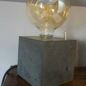Concrete Cube Desk Lamp Edison Lamp - Etsy