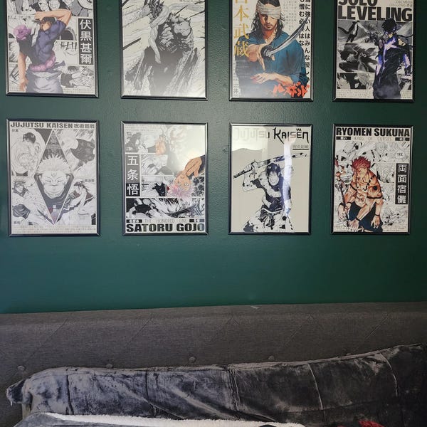 Jujutsu Kaisen Anime Poster Print, JJK Toji Fushiguro Manga Japanese ...