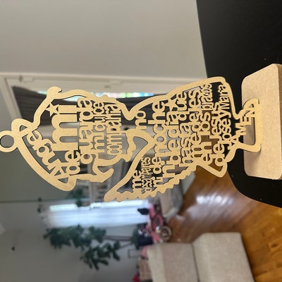 12 Guardian Angel Wings 12 Inches Wood With Stand Laser Cutout Centerpiece First Communion ...