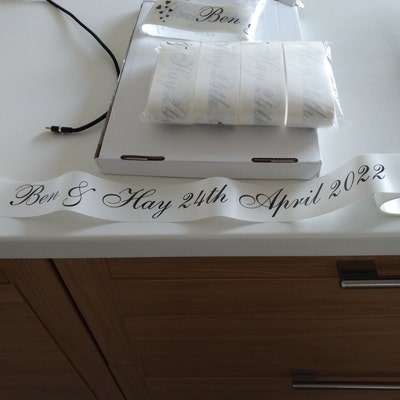 Personalised Wedding Car Ribbon 6m Printed Car Ribbon Suitable for Prom ...