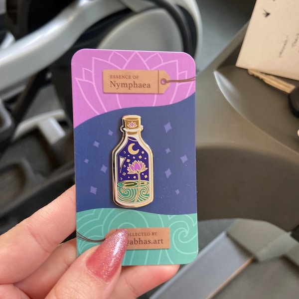 Essence of Nymphaea Enamel Pin | Magic Water Lily in a Witch Bottle ...