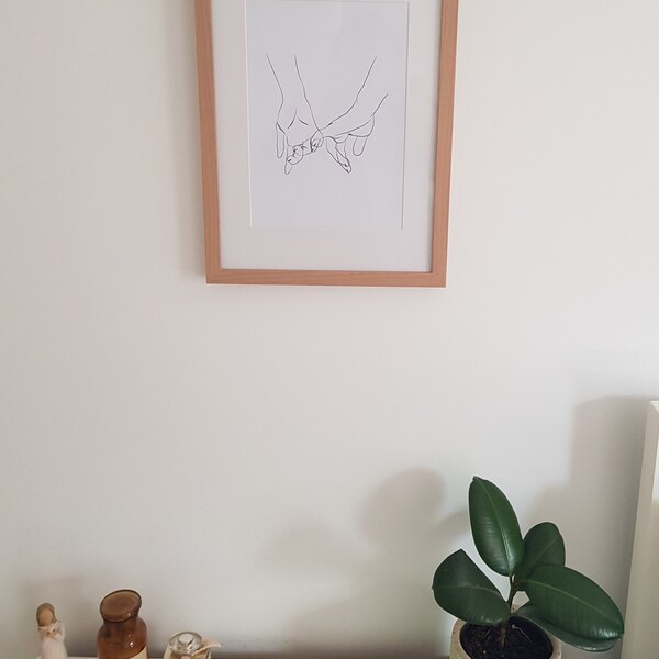 Pinky Swear Printable Pinky Promise Line Art Pinky Swear Print Single ...