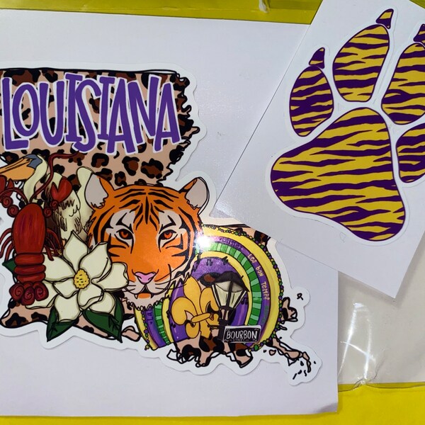 Cute Tiger Sticker / Bubble Gum Tiger Decal / Tiger Water Bottle Decal ...