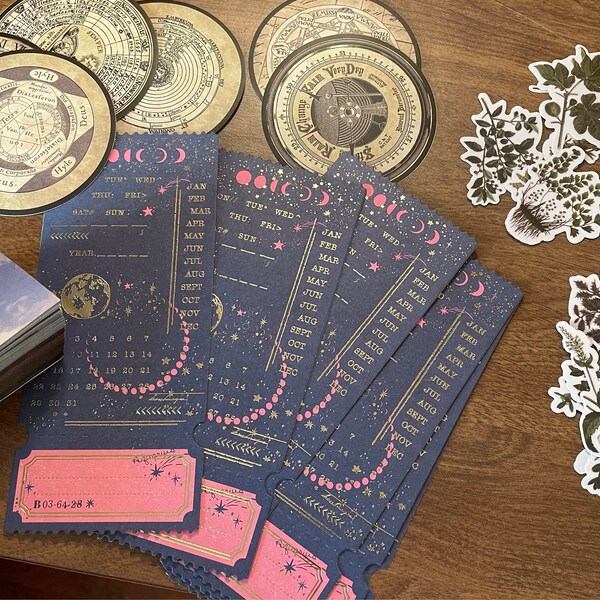 Astronomical Clock Stickers Pack, Vintage Astrological Illustration ...