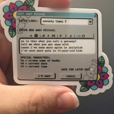Classic Gray Aol Aim Away Message / Emo Elder Pop Punk Vinyl - Etsy