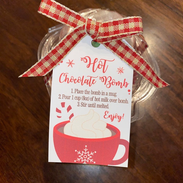 Christmas Hot Chocolate Bomb Tags Printable, Hot Cocoa Bomb ...