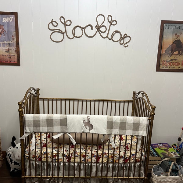 Large Wall Name Sign for Nursery, Rope Name Personalized Wall Decor ...